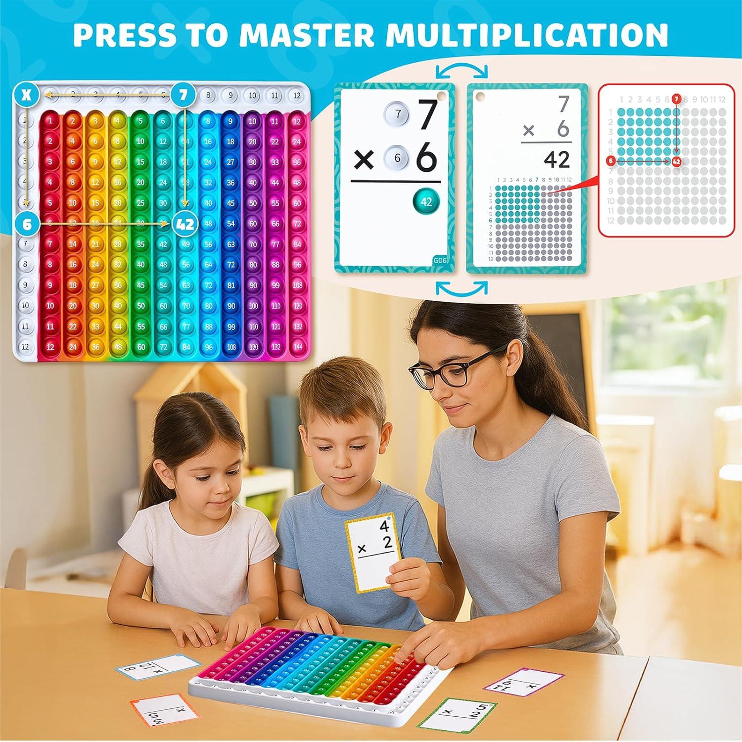 JoyCat Multiplication Flash Cards + Chart- 156 Hole Punched Math Game ...